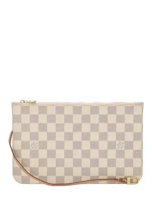 LOUIS VUITTON Damier Azur Neverfull Nm Pouch - White