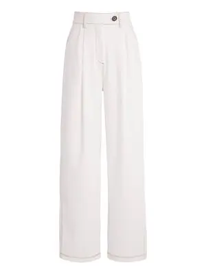 Max Mara Wide-leg Cropped Trousers - White