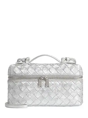 Bottega Veneta Calfskin Bang Bang Vanity Case Bag - Silver