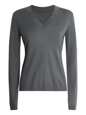 Max Mara Wool-cashmere V-neck Sweater - Grey