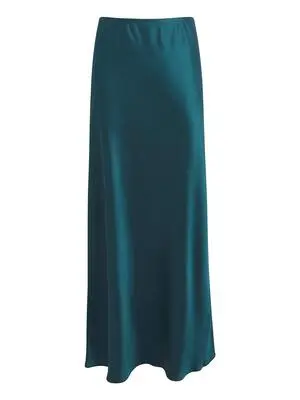 LESET Satin Barb Maxi Skirt - Blue