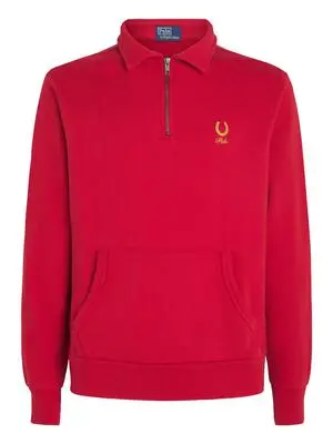 Polo Ralph Lauren Cotton Quarter-zip Sweater - Red