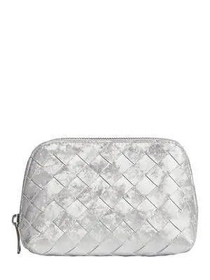 Bottega Veneta Small Intrecciato Half-moon Pouch - Silver