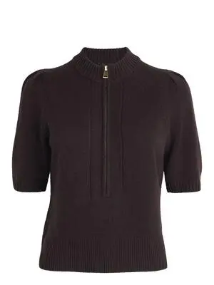 ME+EM Cashmere Half-zip T-shirt - Brown