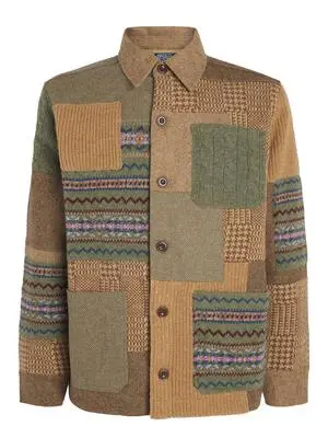 Polo Ralph Lauren Wool-cashmere Patchwork Utility Cardigan - Brown