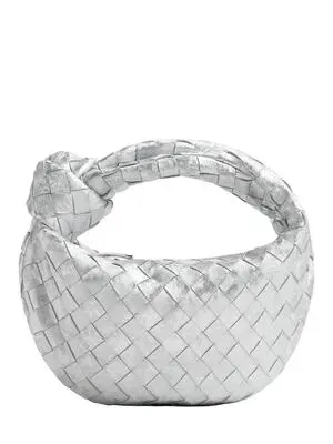 Bottega Veneta Mini Jodie Top-handle Bag - Silver