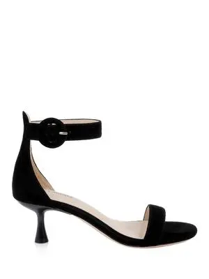 L'Agence Andelle Kitten-heel Sandal - Black Suede