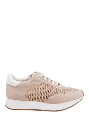 L'Agence Deepa Platform Sneakers - Latte Suede