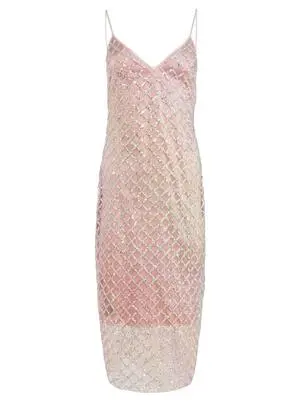 Fleur Du Mal Embellished Midi Dress - Pink