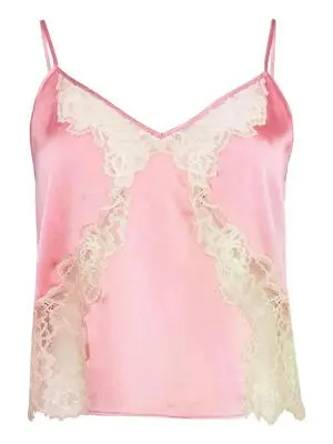 Fleur Du Mal Lace Trimmed Top - Pink