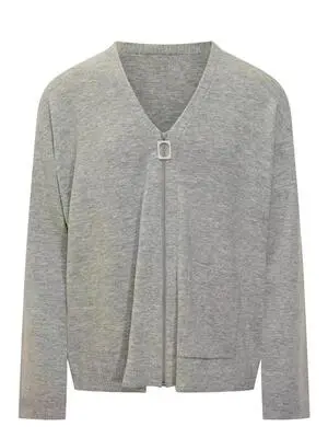 JW Anderson Zip-up V-neck Cardigan - Grey