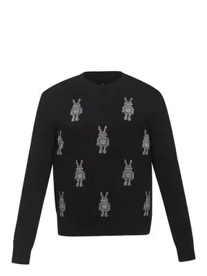 Mcm Graphic Jacquard Sweater - Black