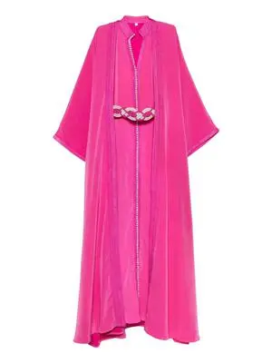 REEM AL DHAHERI Embroidered Kaftan Set - Pink