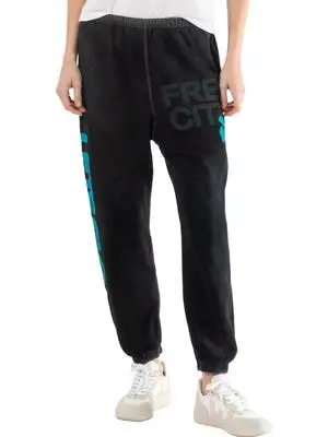 FREECITY Graphic-print Track Pants - Black