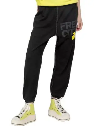 FREECITY Graphic-print Track Pants - Black
