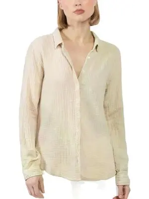Xirena Long-sleeve Textured Shirt - Neutrals
