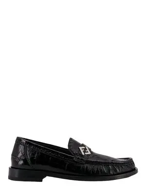 Fendi Missina Leather Loafers - Black