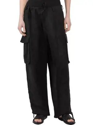 Masnada Drawstring Wide-leg Cargo Trousers - Black