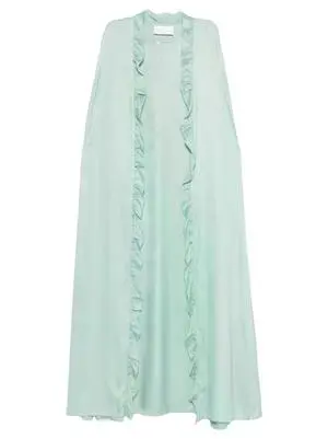 REEM AL DHAHERI Sleeveless Maxi Dress With Cape - Green