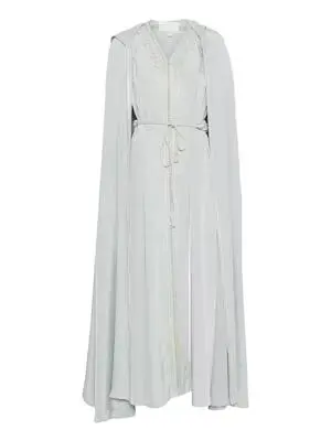 REEM AL DHAHERI Embroidered Hooded Kaftan Set - Grey