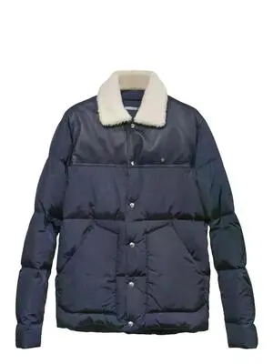 Dior 690mm Shearling Goose Down Puffer Jacket - Blue