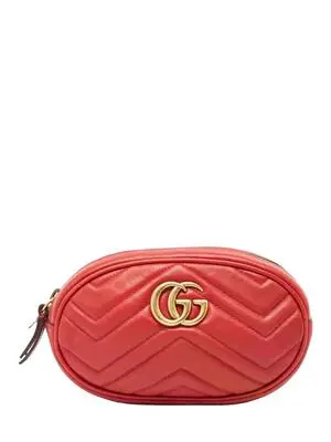 Gucci 2024 Matelassé Gg Marmont Belt Bag - Red