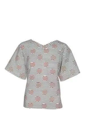 Kenzo Polka Dot And Stripe Print T-shirt - White