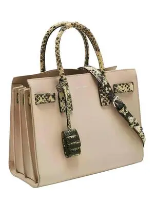 Saint Laurent 2016 Sac De Jour Snake-embossed Tote - Neutrals