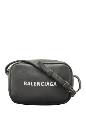 Balenciaga Leather Logo-detail Shoulder Bag - Grey