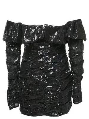 Attico Sequin Mini Dress - Black