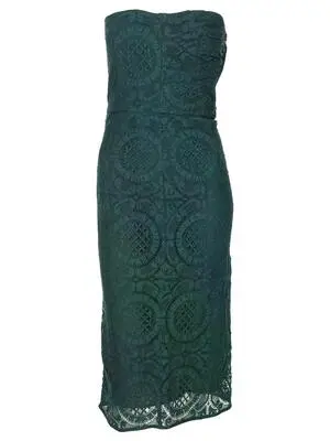 Burberry Lace-overlay Strapless Dress - Green