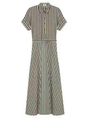 Adam Lippes Sadie Striped Poplin Maxi Dress - Neutrals