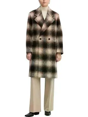 JOOP! Checked Double-breasted Coat - Brown
