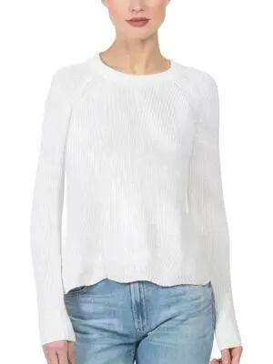 Autumn Cashmere Knitted Crew-neck Sweater - White
