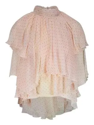 Zimmermann Polka-dot Ruffled Blouse - Pink
