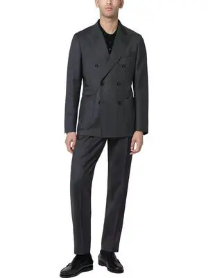 SANTANIELLO Double-breasted Pinstripe Suit - Grey