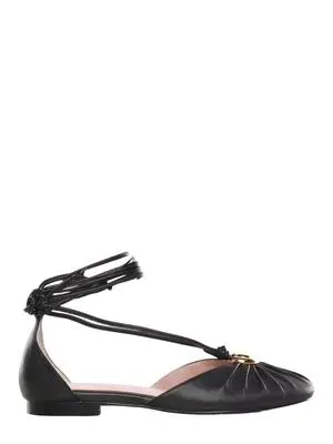 COCCINELLE Tie Pleated Ballet Flats