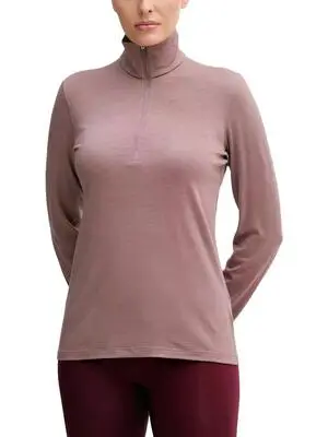 Icebreaker Mock Neck Zip Top - Pink