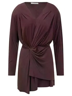 IRO PARIS Draped Knotted Dress - Purple