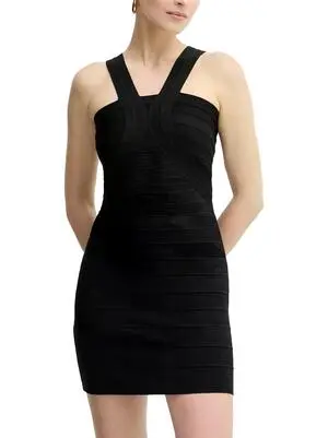 Herve Leger Elise Criss-cross Mini Dress - Black