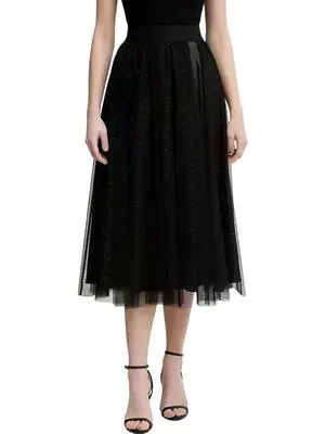 JOOP! Ribbon Embellished Midi Skirt - Black