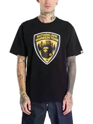 A BATHING APE Emblem Short-sleeve T-shirt - Black