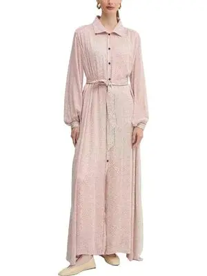 FORTE_FORTE Button-fastening Maxi Dress - Pink
