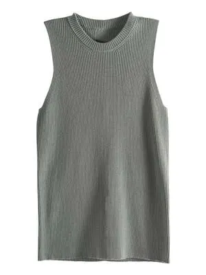 Rick Owens Ribbed Sleeveless Tank Top - Grey