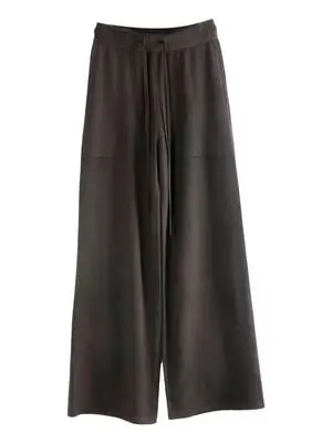 UMA WANG Drawstring Knitted Trousers - Brown