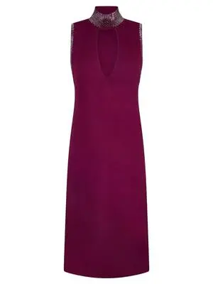 Liu Jo Rhinestone-embellished Knitted Dress - Purple