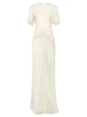 Victoria Beckham Gathered Maxi Dress - Neutrals