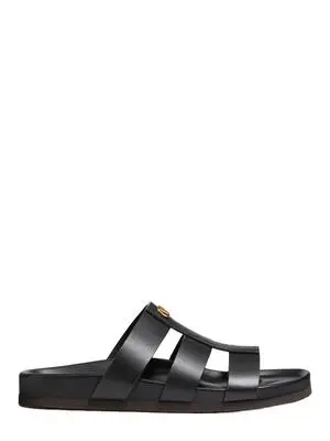 Valentino Garavani Studshield Slide Sandal - Black