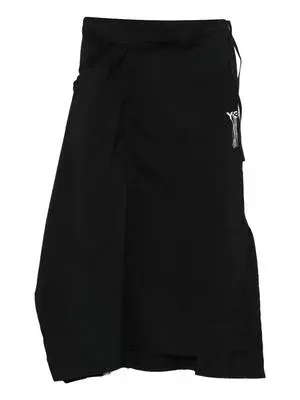 Y3 Logo-embroidered Midi Skirt - Black