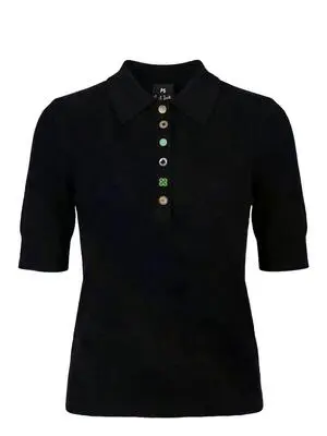 Paul Smith Button Polo Shirt - Black